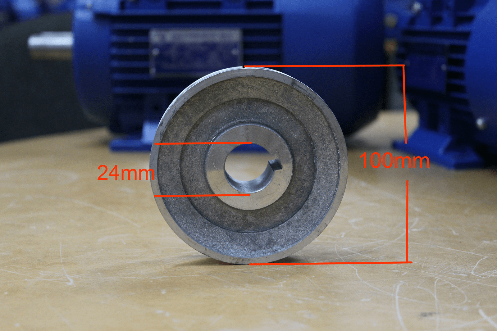 Aluminum Single-groove Pulley 100mm shaft size 24mm – Conon Powertech